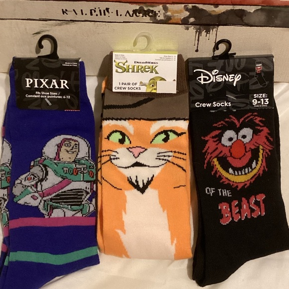 Disney | Underwear & Socks | Buzz Lightyear Shrek Animal Socks Set ...